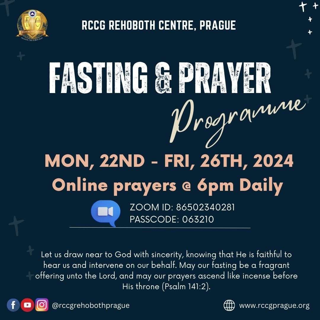 Fasting and Prayer Program - RCCG Rehoboth Centre Prague